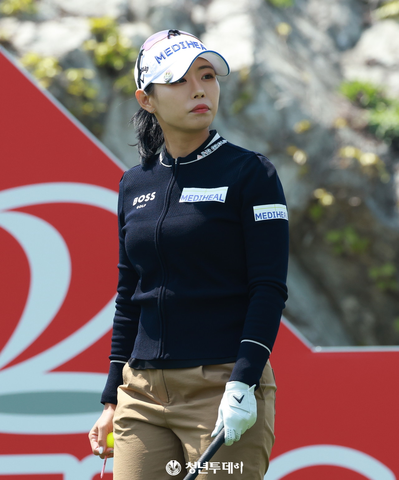 타구방향 살피는 이채은, KLPGA'덕신EPC 챔피언십'